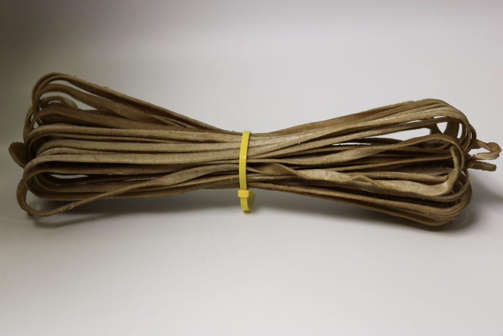 1/4" Rawhide moose lace (yellow tie) - Centralia Fur & Hide